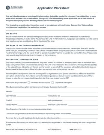 Forms, Docs, & Preferences | American Endowment Foundation